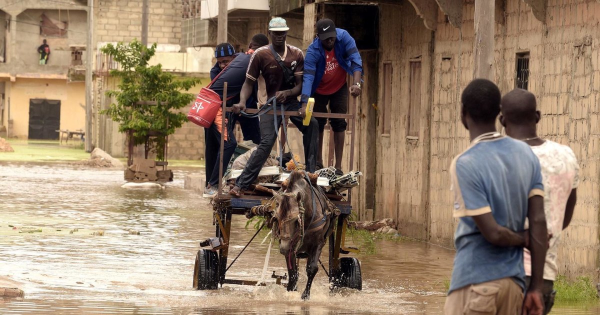 A year's rain falls in one day Senegal's capital, Dakar