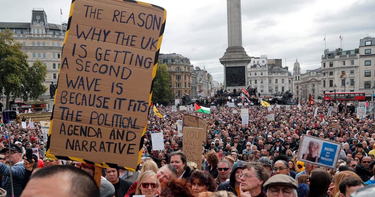 Massive anti-lockdown protest fills up Trafalgar Square in London amid ...