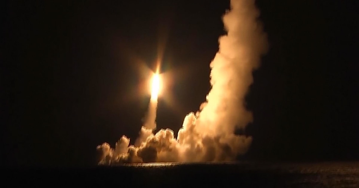 Russian nuclear submarine launches test missiles over 3,000 miles