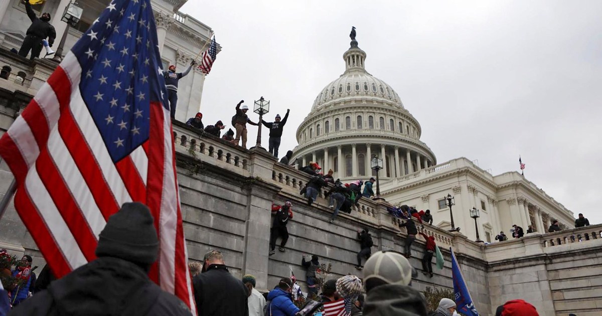 Protesters storm stairs of Capitol as Congress debates Electoral ...