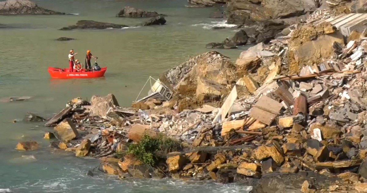 Landslide at cemetery on Italian Riviera sends coffins spilling to sea