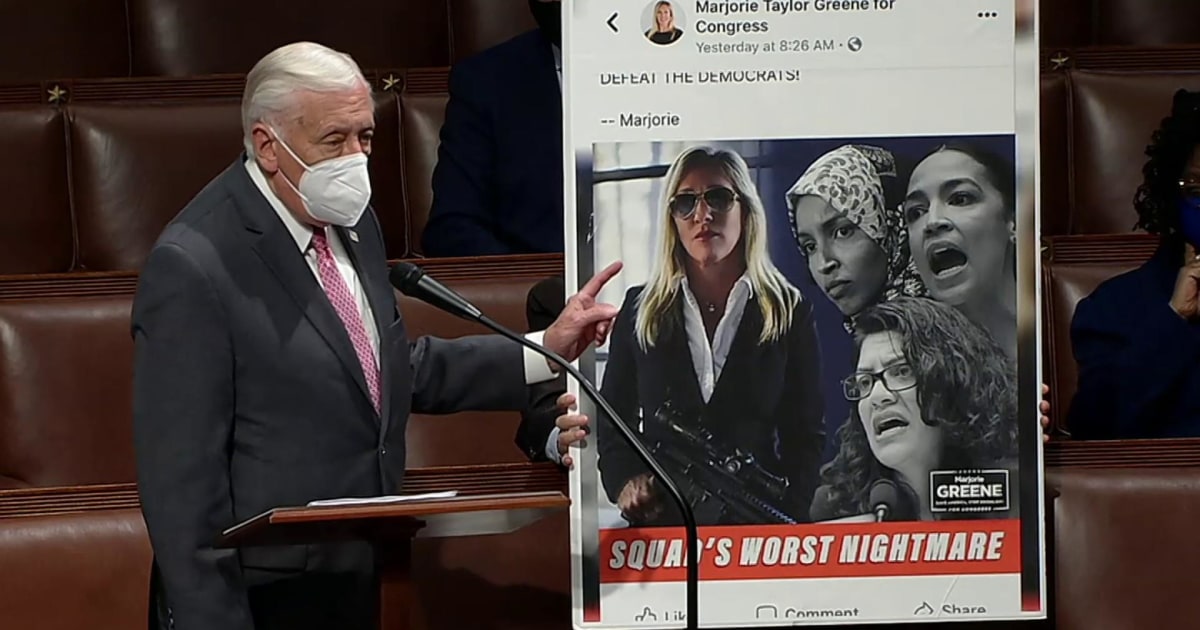 Hoyer condemns post of Greene holding gun next to Democratic lawmakers