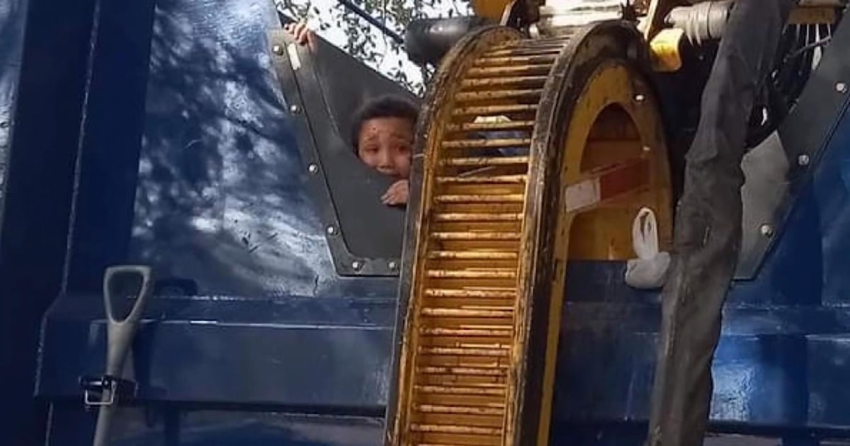 Sanitation worker saves young boy accidentally scooped into garbage truck