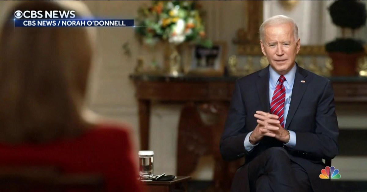 Biden gives first TV interview as president