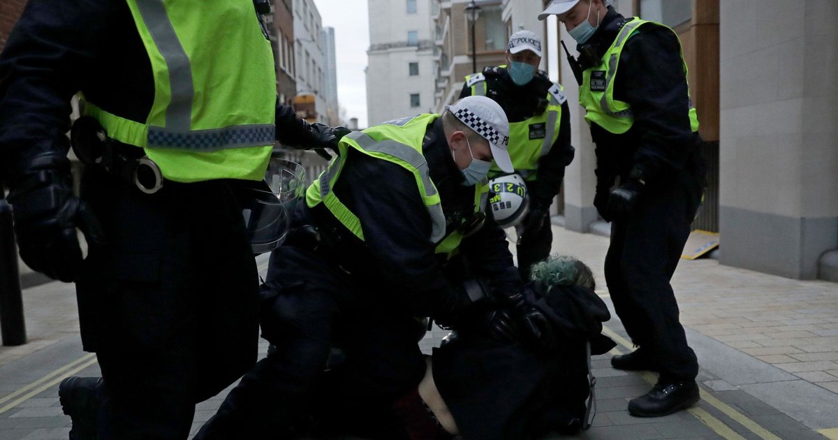 Protesters clash with London police over Police, Crime, Sentencing and ...