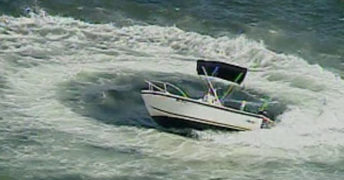 Wave causes boat to spin out of control