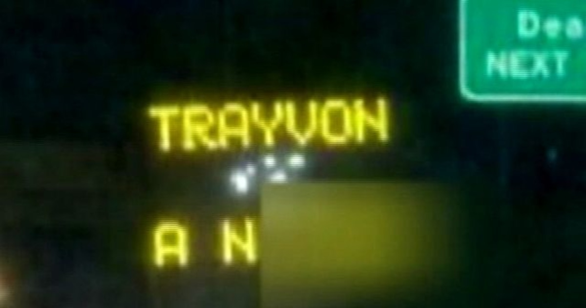 Racial slur on highway sign targets Trayvon Martin