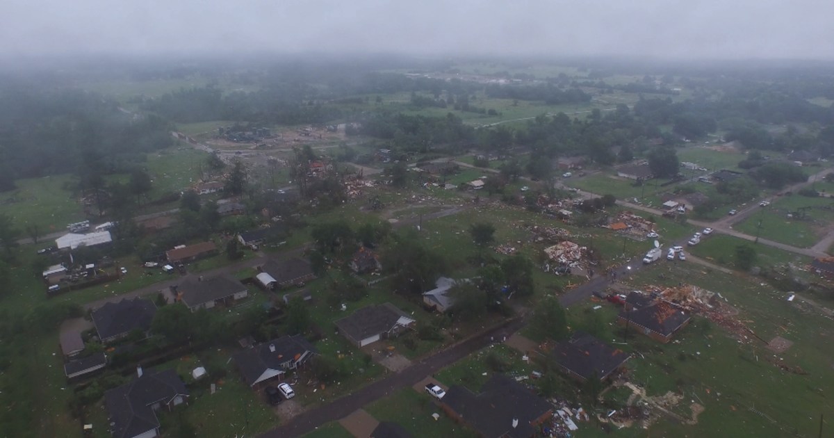 Aerial View Provides Depth of Damage in Van, Texas