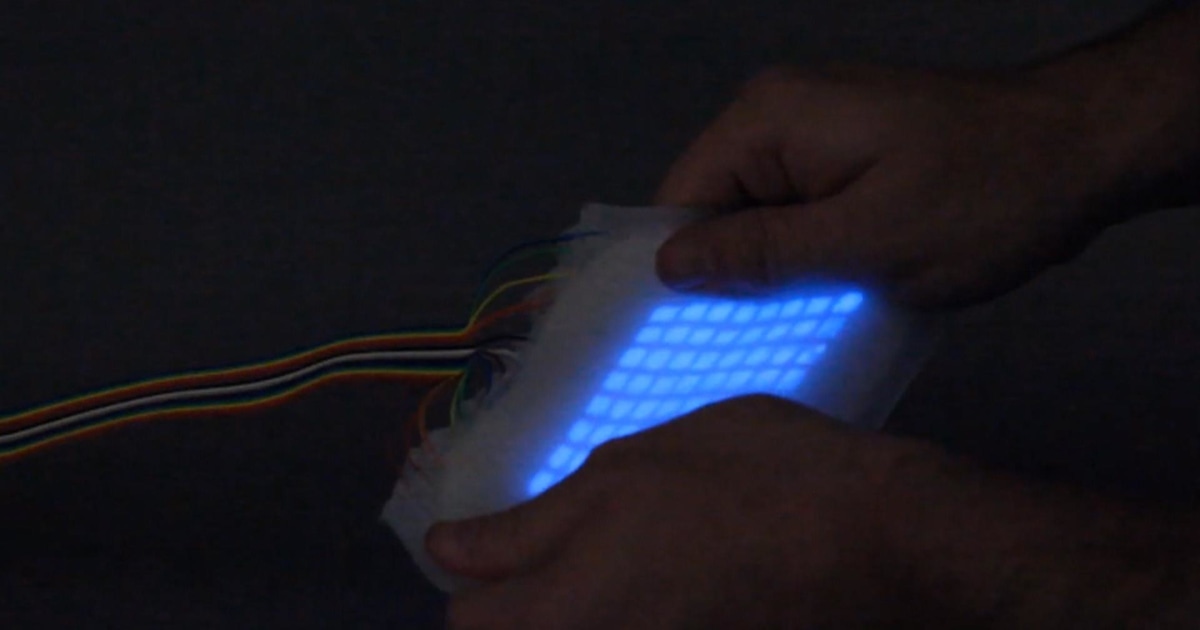 Fake Skin Stretches, Senses Pressure and Emits Light