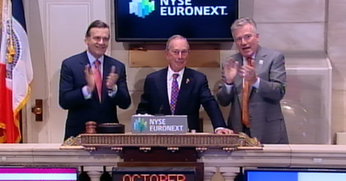 Bloomberg rings opening bell at NYSE