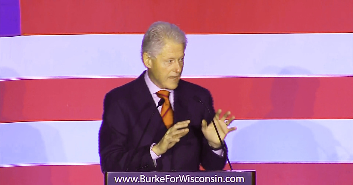Bill Clinton Stumps for Burke in Wisconsin