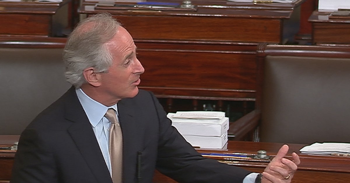Corker makes spirited pitch for border amendment