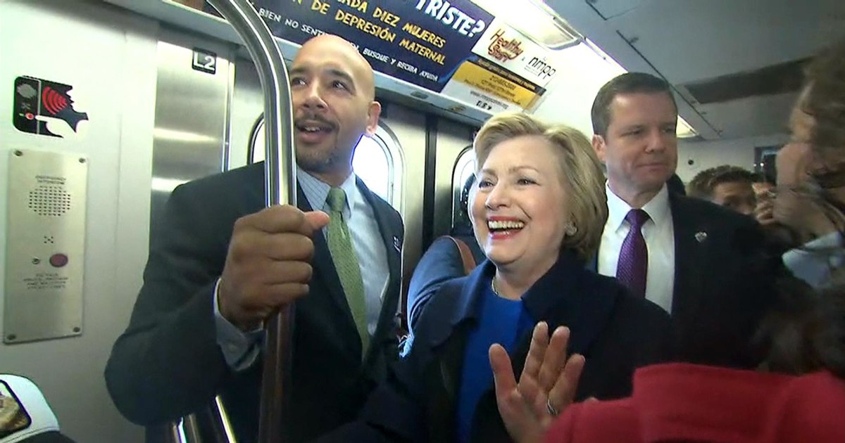 Just an Average Commuter: Clinton Rides NYC Subway