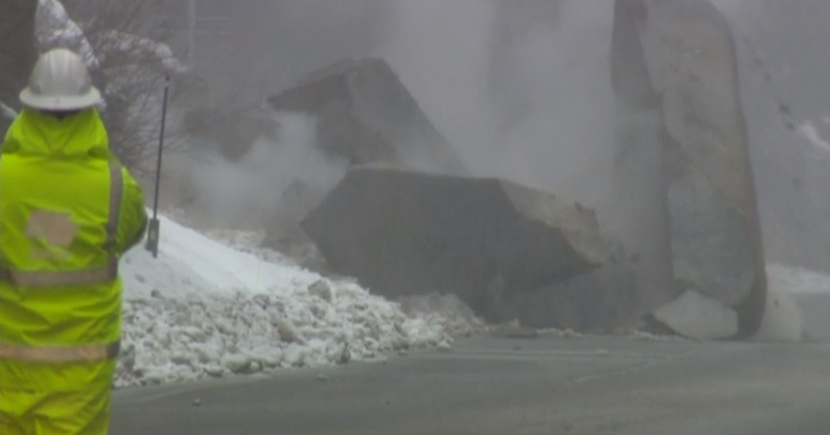 Watch as Crews Blow Up Giant Boulder