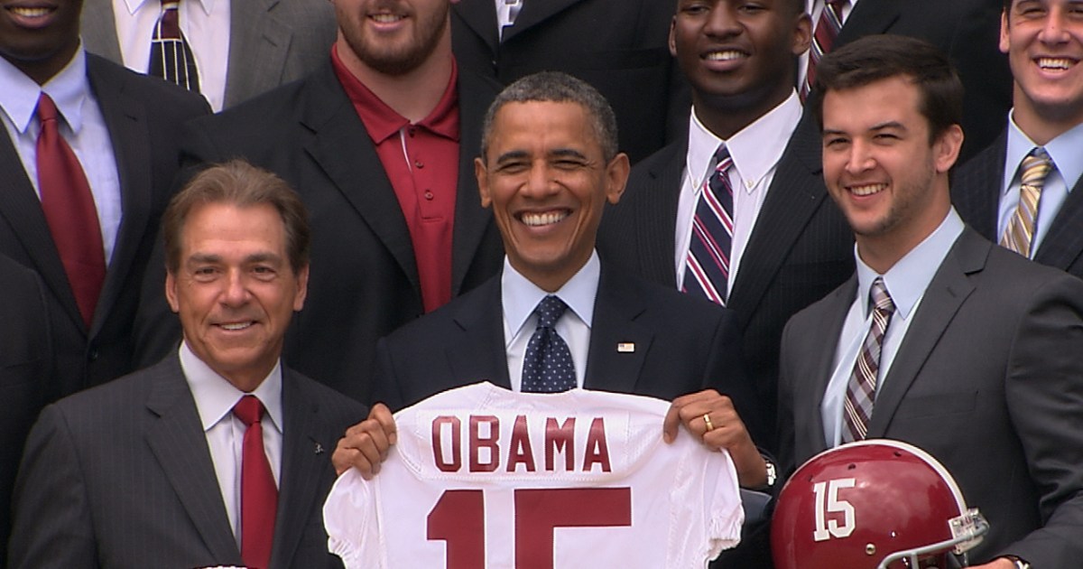 Obama welcomes BCS champs Alabama to White House
