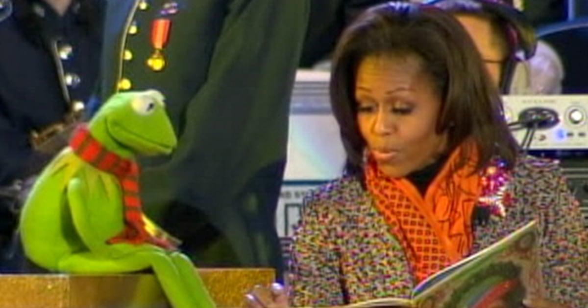 First lady, Kermit the Frog read Christmas classic