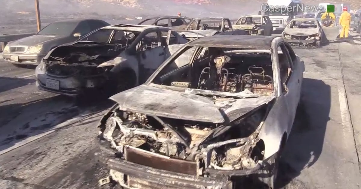 Wildfire Jumps Highway, Burns Vehicles