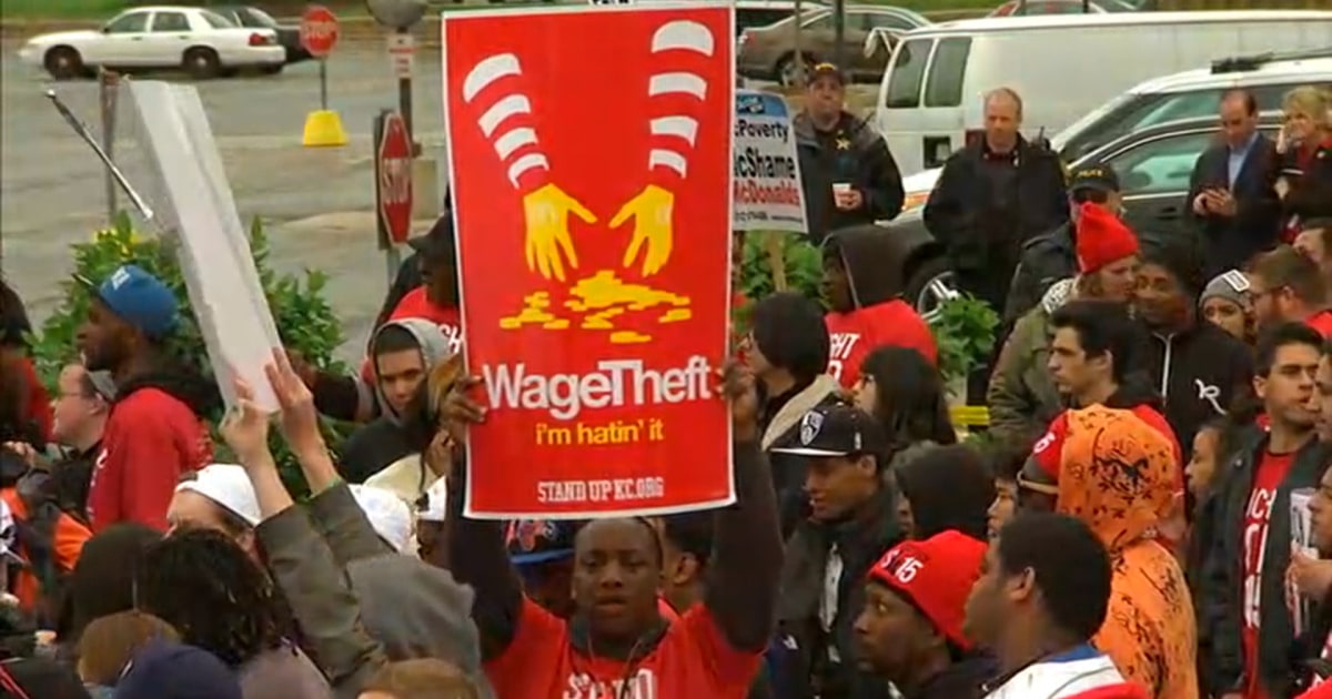 Protesters Crowd Outside McDonald's Headquarters to Demand Higher Wages