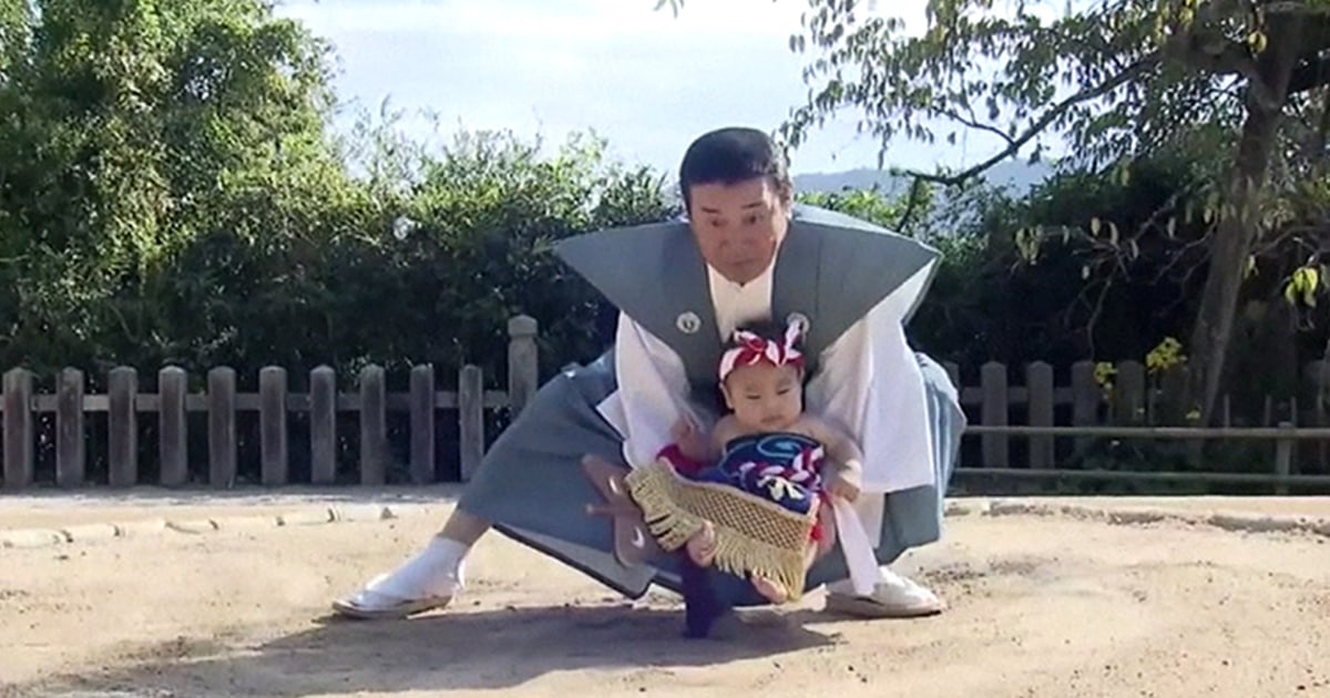 Babies Sit in Sacred Sumo Sand for Japanese Ritual