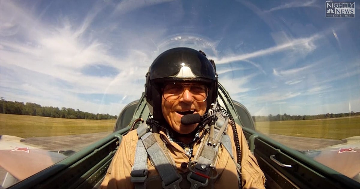 96-Year-Old Veteran Pilot Flies Fighter Jet for First Time
