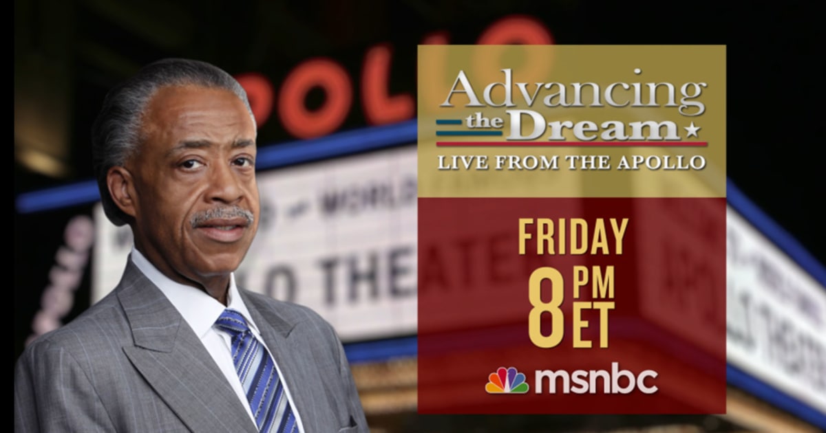 Live from the Apollo. Friday at 8 pm et on MSNBC