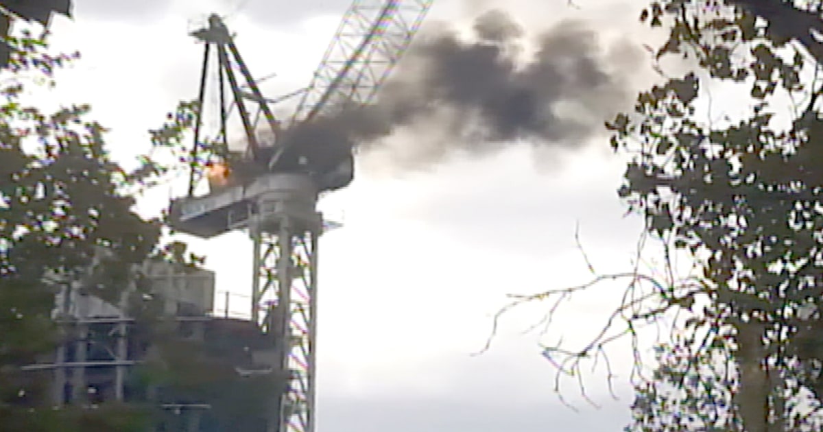Crane Collapses at Construction Site After Electrical Fire