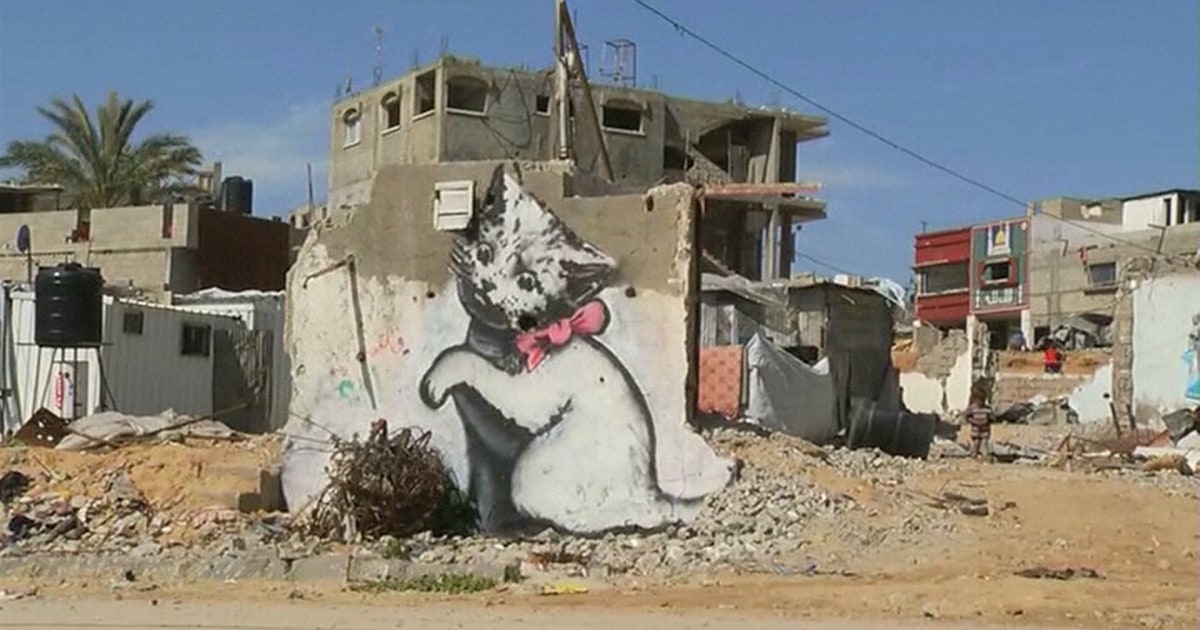 Bansky Paints Graffiti In Gaza