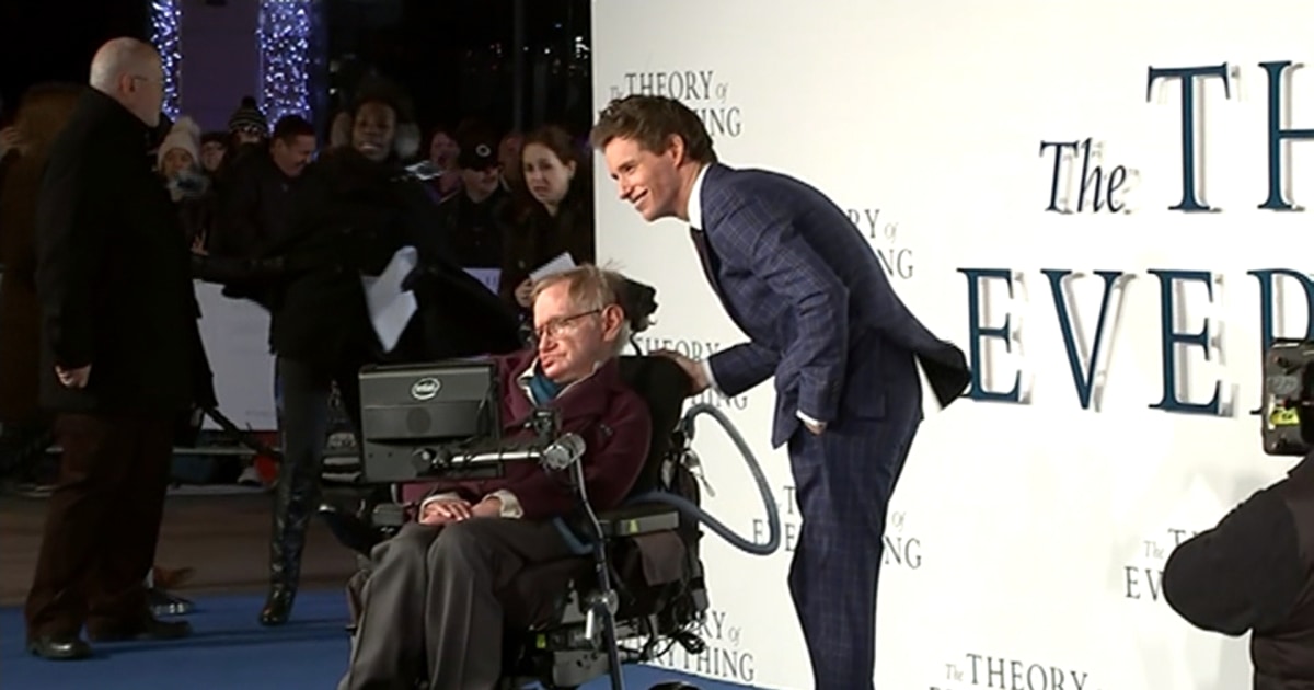 Stephen Hawking Appears With Star of His Biopic