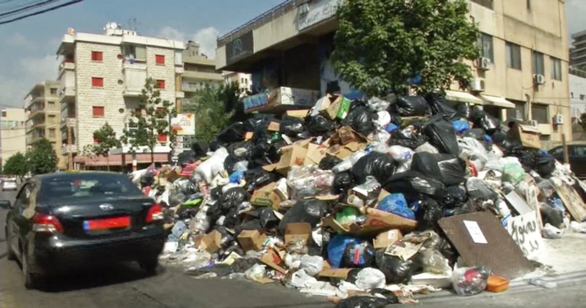 Garbage Mountains Rise on Lebanon Streets