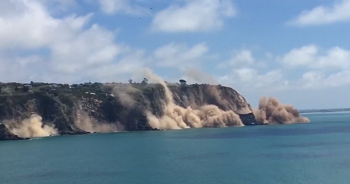 Watch This Cliff Collapse Into Sea After Earthquake