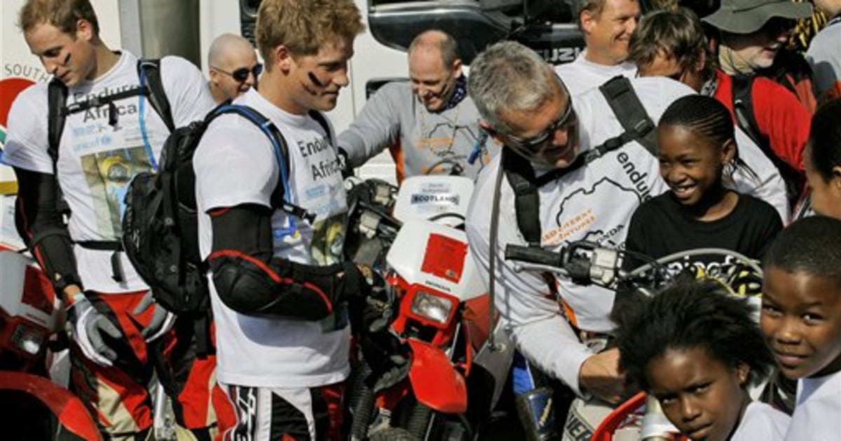 British princes begin motorbike rally for charity