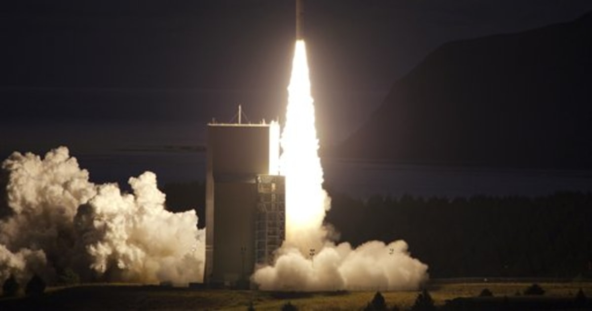 Rocket launches from Alaska with Navy satellite