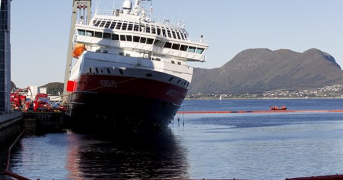 Crew inspecting fire-damaged Norwegian cruise ship