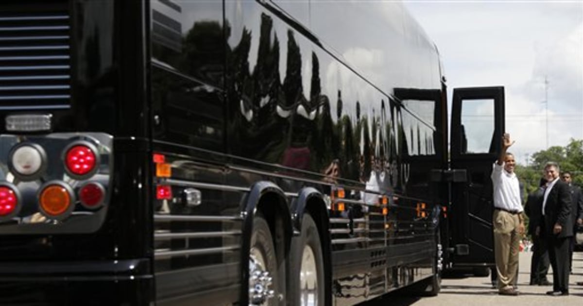 Obama traveling Midwest on new $1.1 million bus