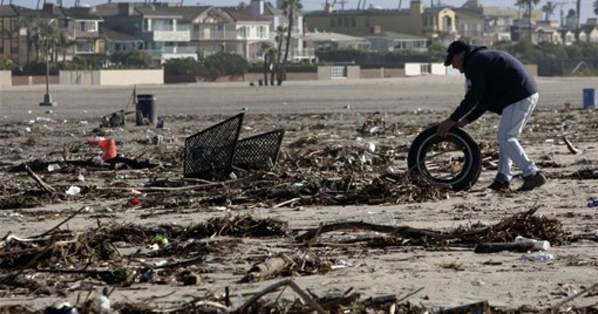 Storms leave California beaches a mess