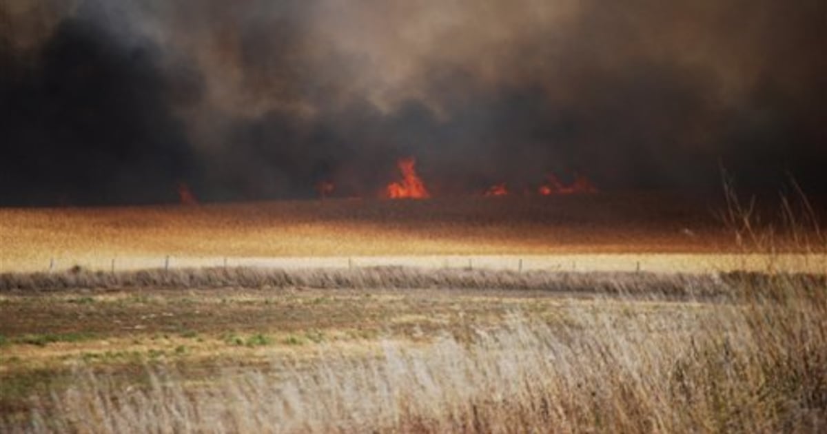 Wind pushes wildfire into Nebraska farmland