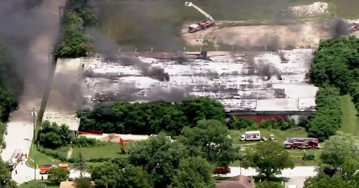Hazardous material fire forces evacuations near Chicago