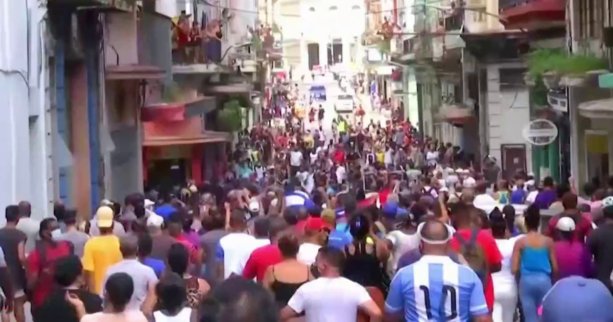 Thousands of Cubans protest against government