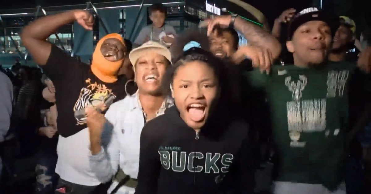 Milwaukee Bucks fans celebrate NBA championship win
