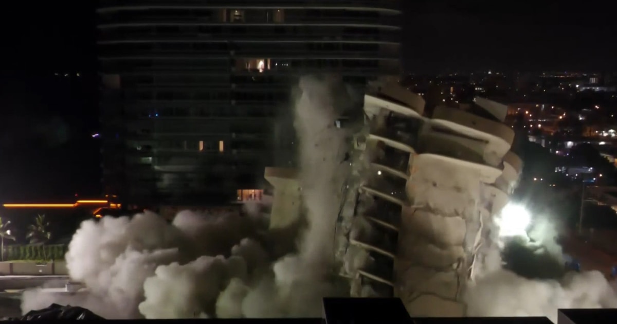 Watch remaining Florida condo building demolition