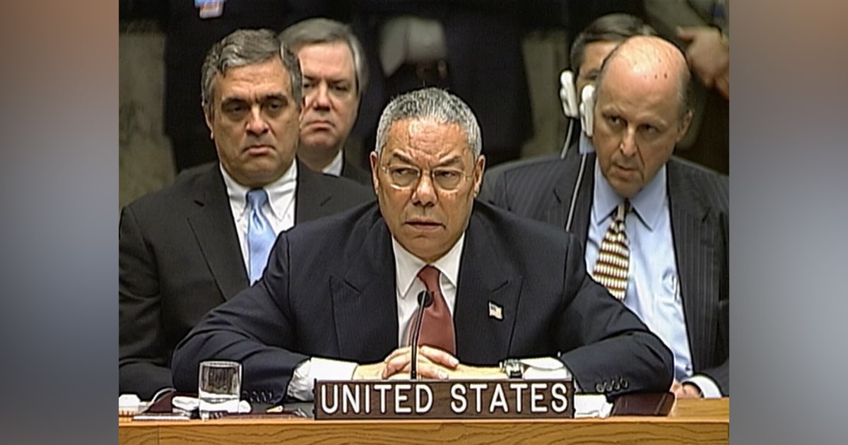 From 2003: Colin Powell addresses United Nations Security Council on Iraq