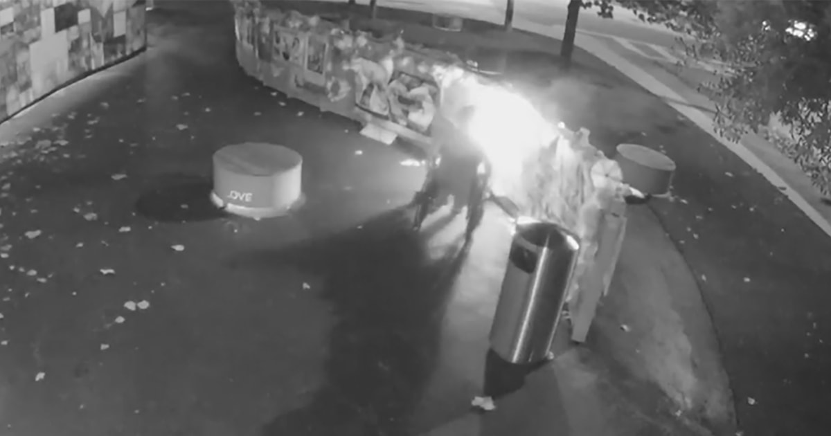 Video shows person setting fire to Pulse nightclub shooting memorial