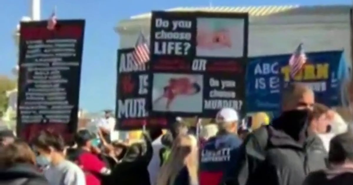 Demonstrators gather outside Supreme Court as justices hear challenge ...