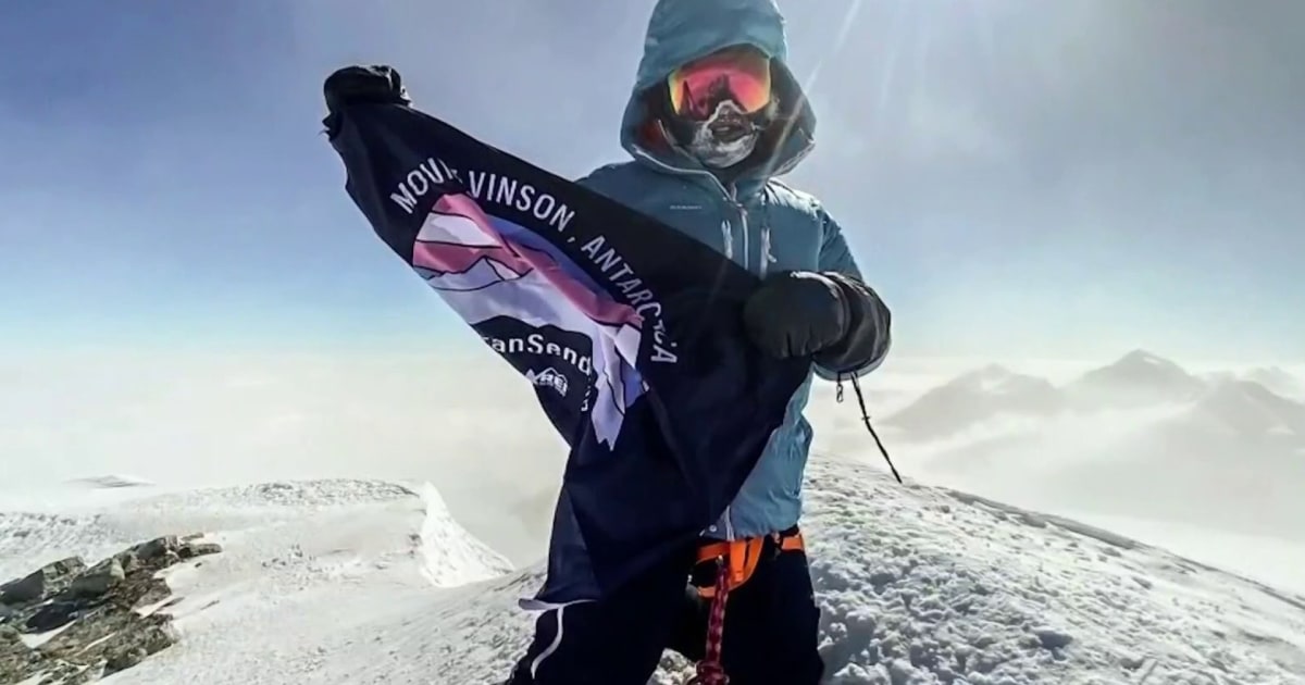 Mountaineer flies trans Pride flag on world's highest peaks