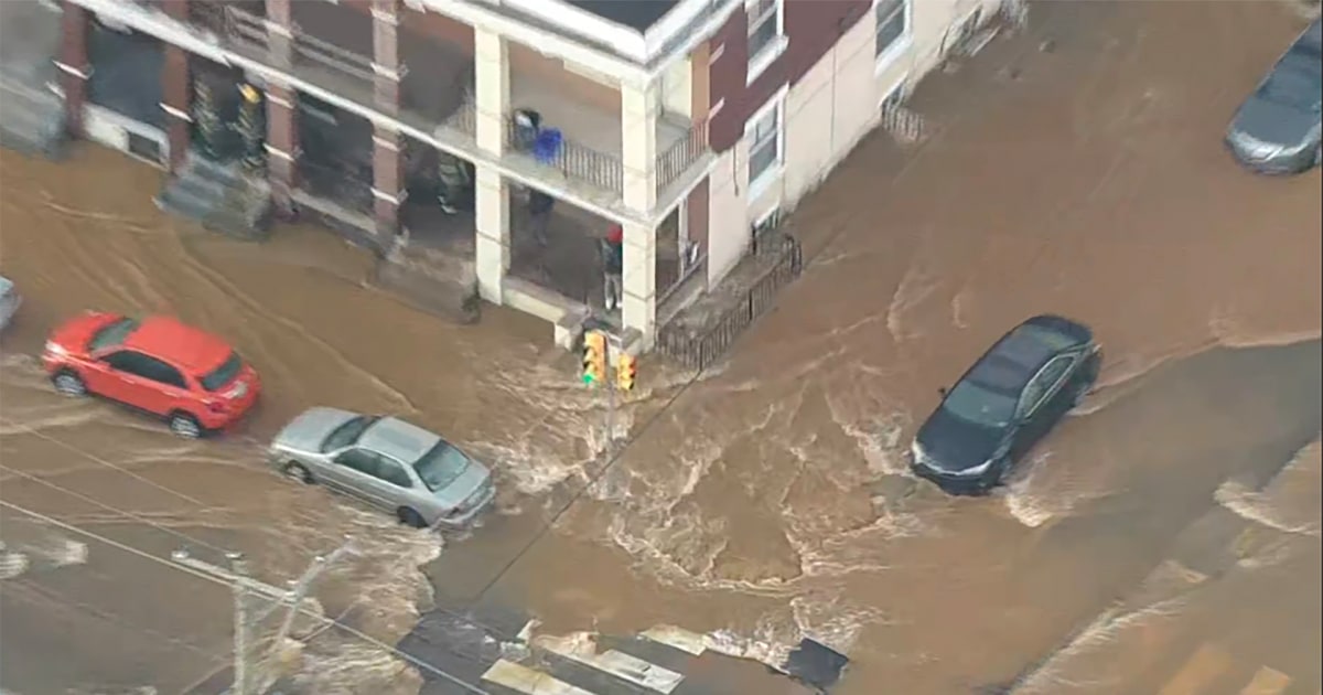 WATCH: Aerials show flooded Philadelphia streets after water main break