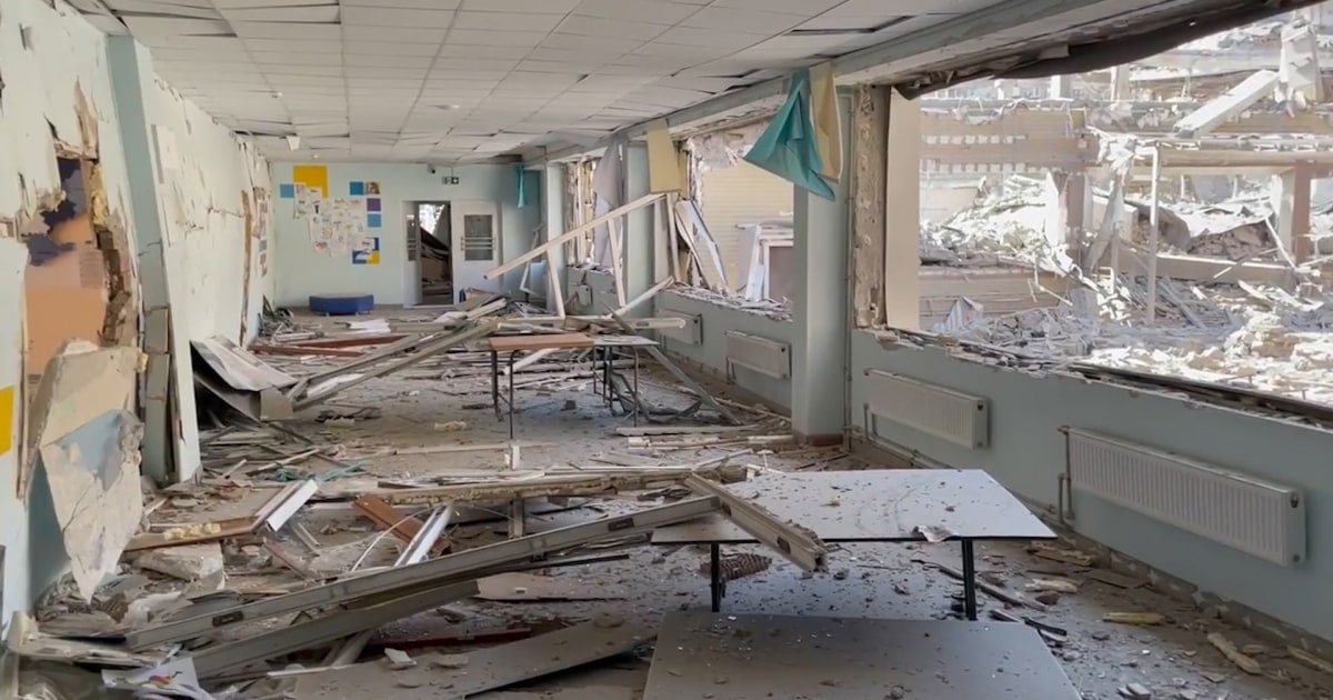 Man tours destroyed school, sarcastically thanks Putin for freeing ...