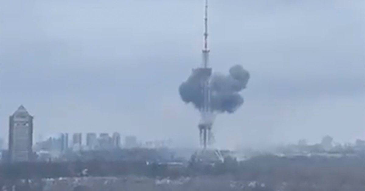 WATCH: Video shows explosion at Kyiv TV tower as Russian forces attack