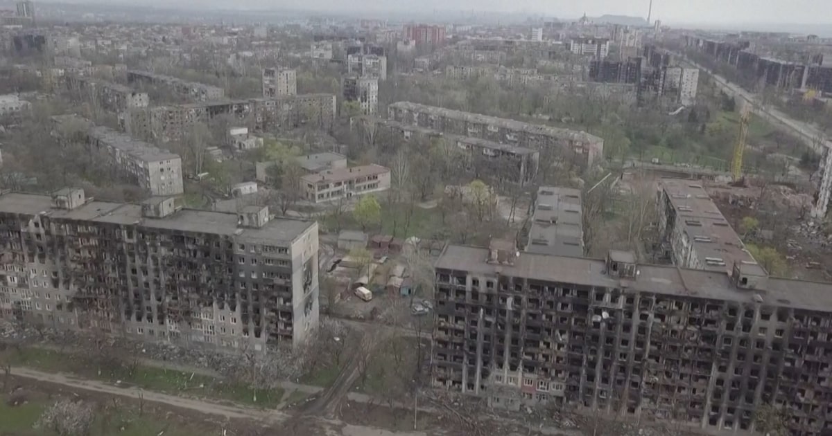 Drone video shows debris, devastation in Mariupol