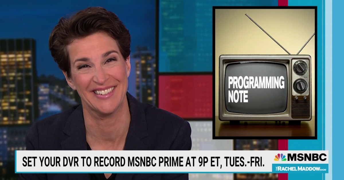 Add MSNBC Prime to your DVR recording schedule