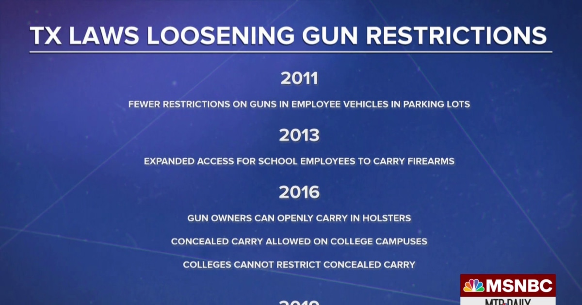Texas has loosened at least 25 gun laws since 2007